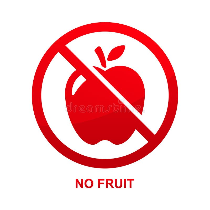 No Fruit Sign Isolated on White Background Stock Vector - Illustration ...