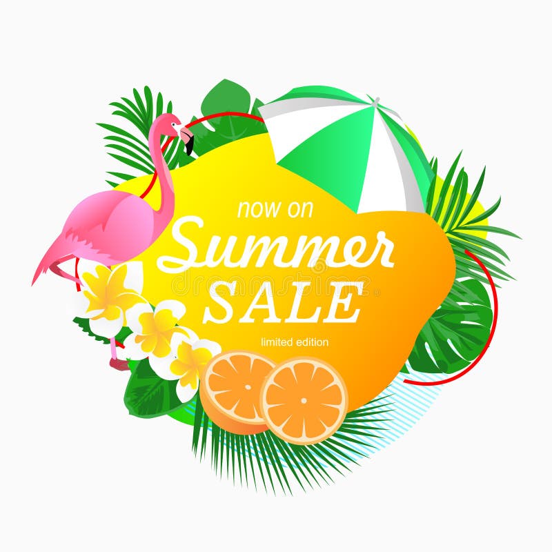 Modern Poster Promotion Summer Sale Limited Edition with Tropical Frame ...