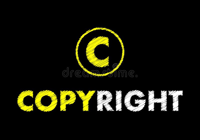 Copyright Writing Text on Black Chalkboard. Copyright Symbol Stock ...
