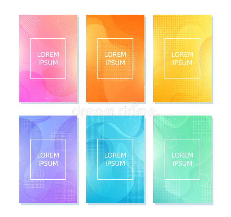 Set of Abstract Backgrounds with Flowing Forms of Different Colors ...