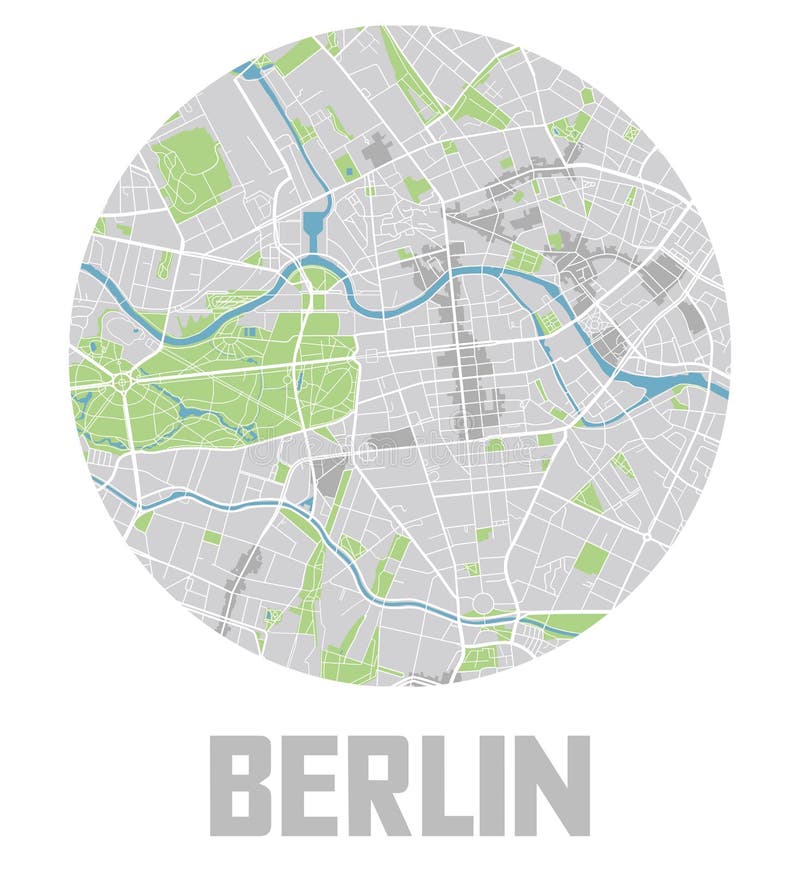 Minimalistic Berlin City Map Icon. Stock Vector - Illustration of ...