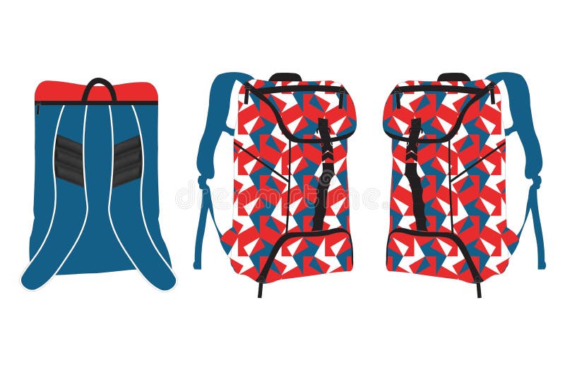 Sports Backpacks Bags Custom Designs Mock Ups Templates Illustration ...