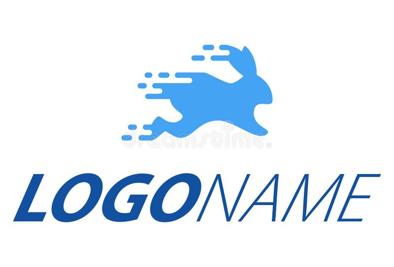 Blue Rabbit Bunny Logo Design Concept Stock Vector - Illustration of ...