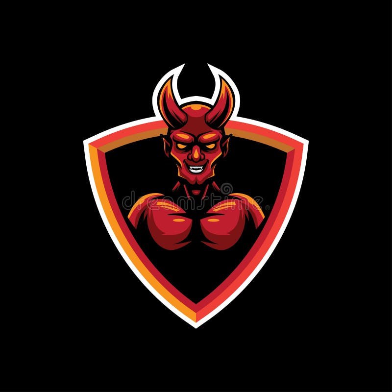 Red Demon Mascot Logo Illustration Stock Vector - Illustration of files ...