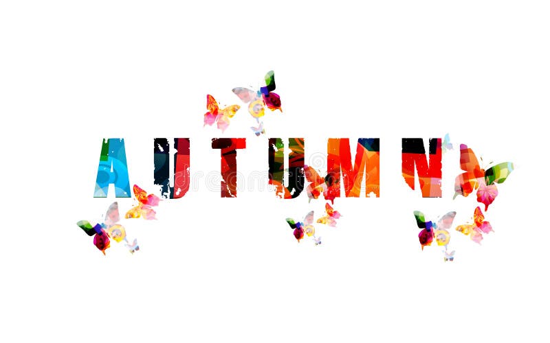 Autumn Banner, Typographic Background Poster. Word Autumn Isolated ...