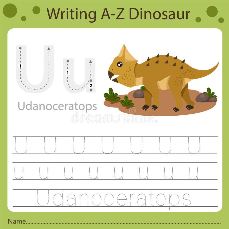 Illustrator of Writing a-z Dinosaur U Stock Vector - Illustration of ...