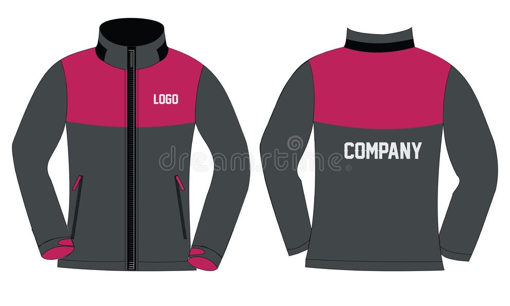 Custom Designs Softshell Jackets Template Mock Up Illustrations Stock ...