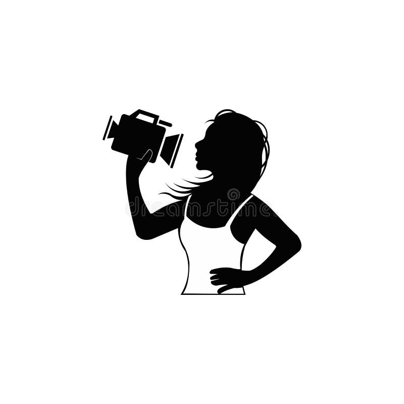 Female Video Operator with Professional Equipment Stock Vector ...