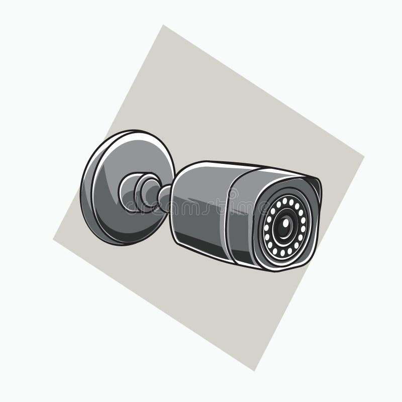 Grey CCTV Icon - Square Shaped CCTV - Colored Icon, Symbol, Cartoon ...