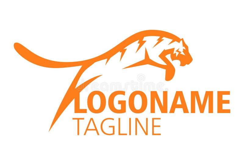 Orange Tiger Vector Logo Icon Illustration Stock Vector - Illustration ...