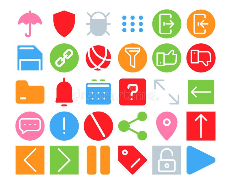 Flat Basic Interface Vol 2 stock vector. Illustration of interface ...