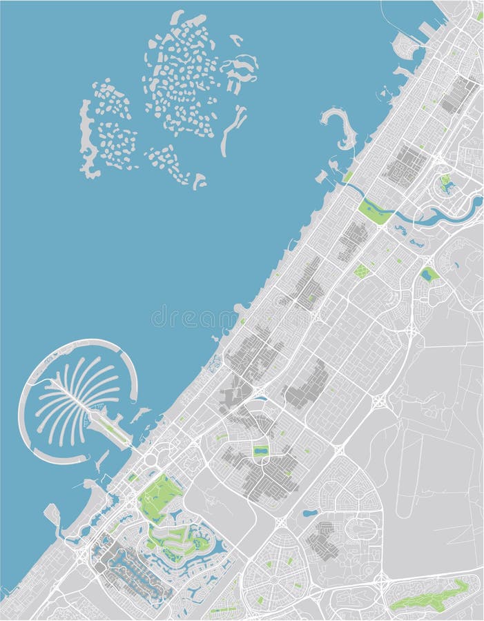Vector city map of Dubai. stock vector. Illustration of famous - 188023555
