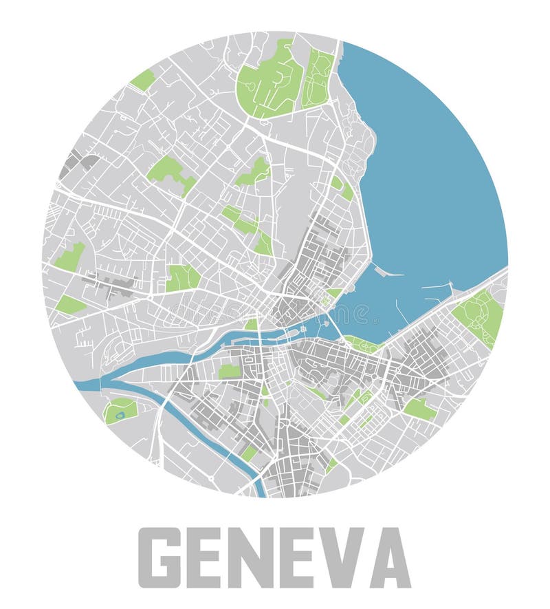 Minimalistic Geneva City Map Icon. Stock Vector - Illustration of metro ...