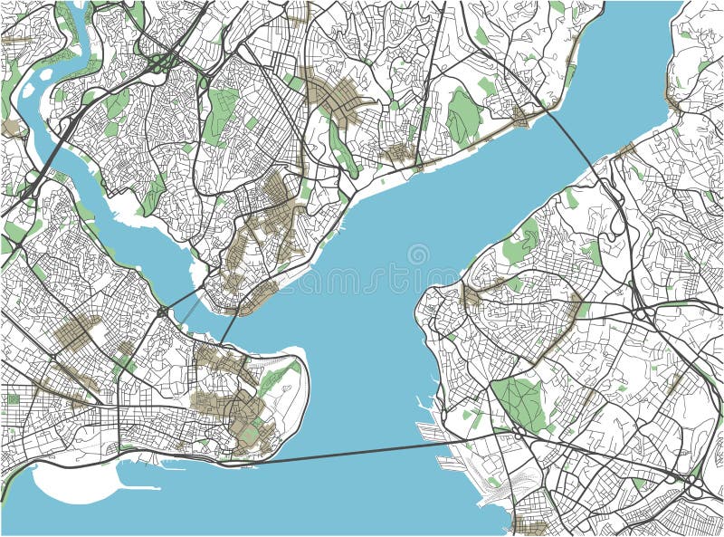 Colorful Istanbul Vector City Map. Stock Vector - Illustration of ...