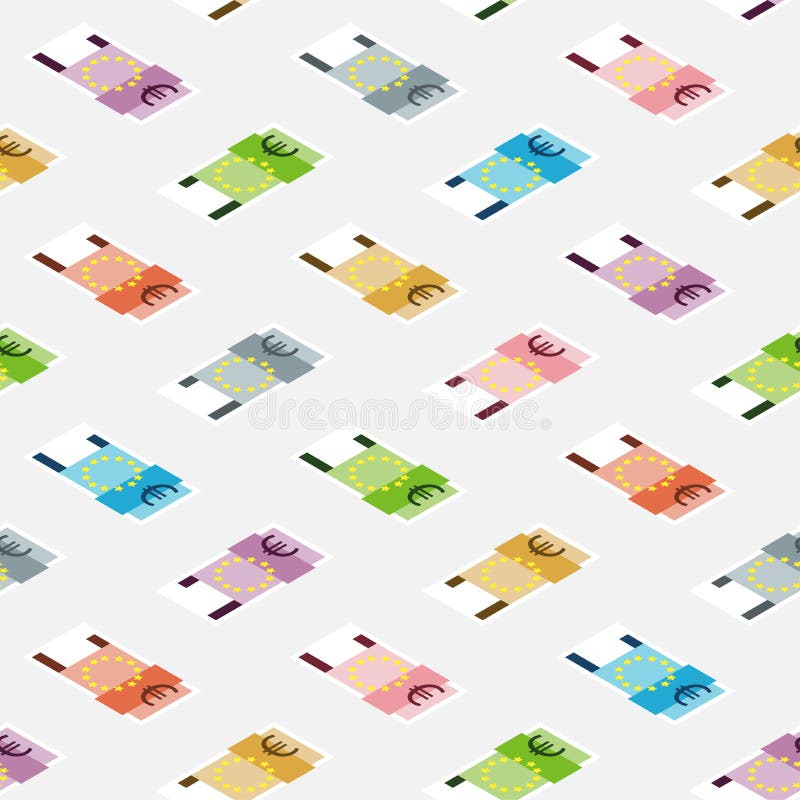 Seamless Pattern with Money Isolated on White Background. Euro ...