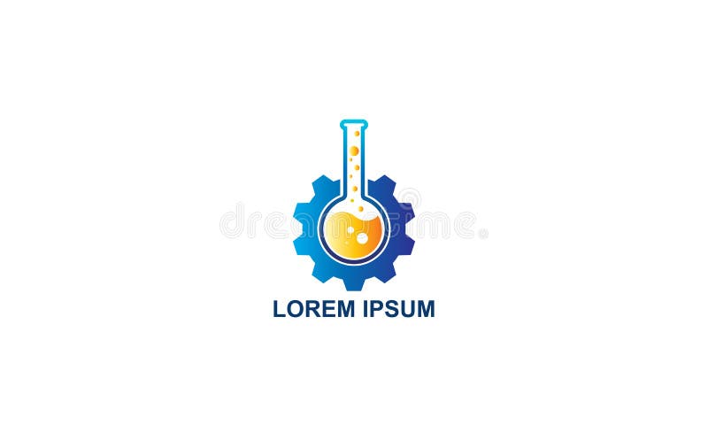 Creative Science Lab Beaker Logo with Gear Stock Vector - Illustration ...