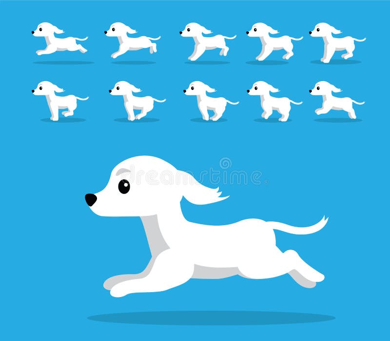 Animal Animation Sequence Dog Saluki Cartoon Vector Stock Vector ...
