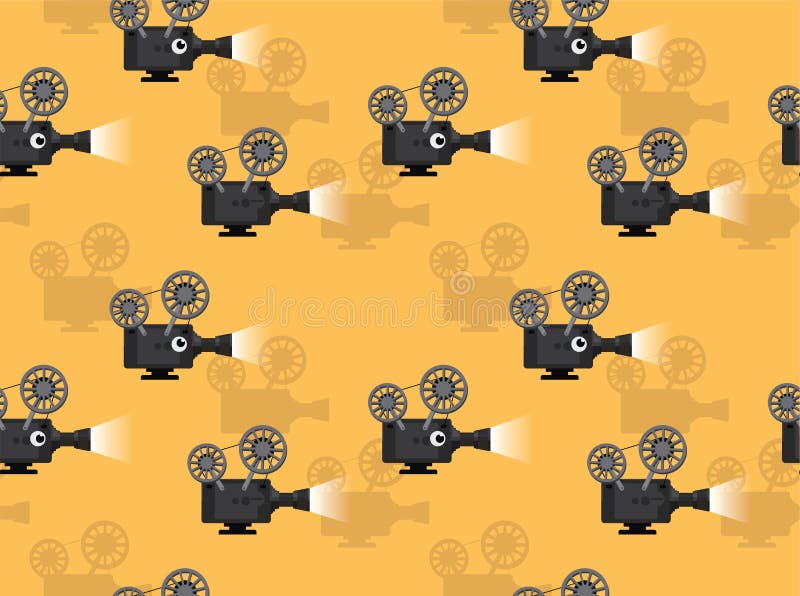 Retro Film Projector Cartoon Vector Seamless Background Wallpaper-01 ...