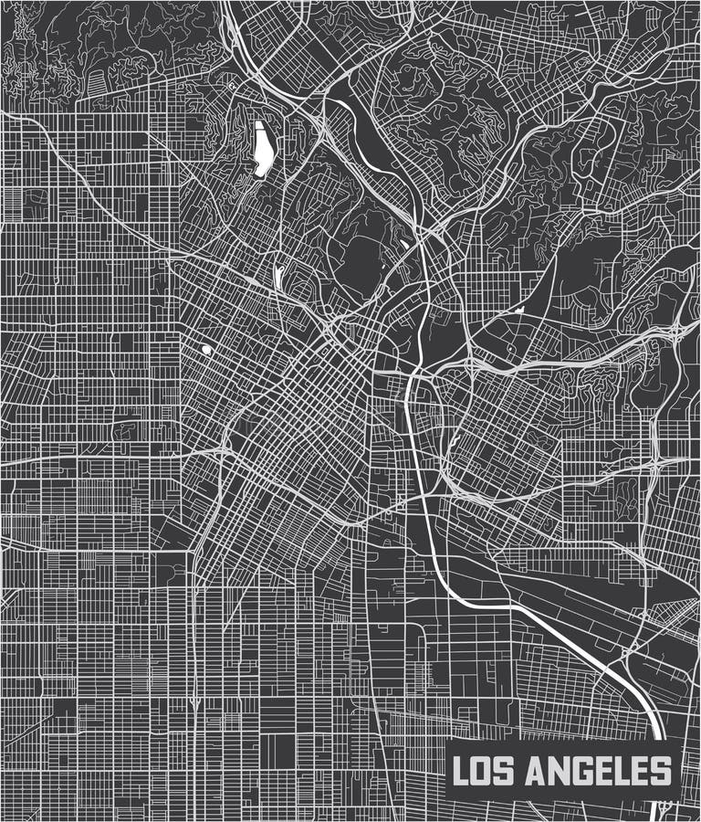Minimalistic Los Angeles City Map Poster Design. Stock Vector ...
