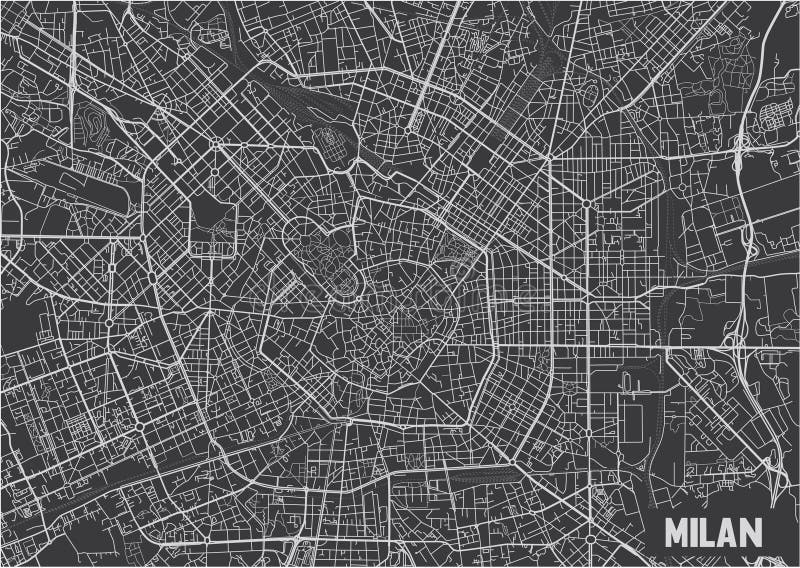 Minimalistic Milan City Map Poster Design. Stock Vector - Illustration ...