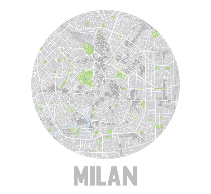 Minimalistic Milan City Map Icon. Stock Vector - Illustration of duomo ...