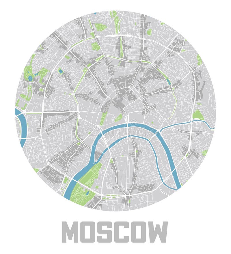 Minimalistic Moscow City Map Icon. Stock Vector - Illustration of ...