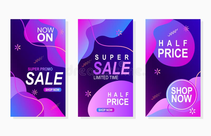 Sale Labels Promotion and Advertisement with Abstract Liquid Gradient ...