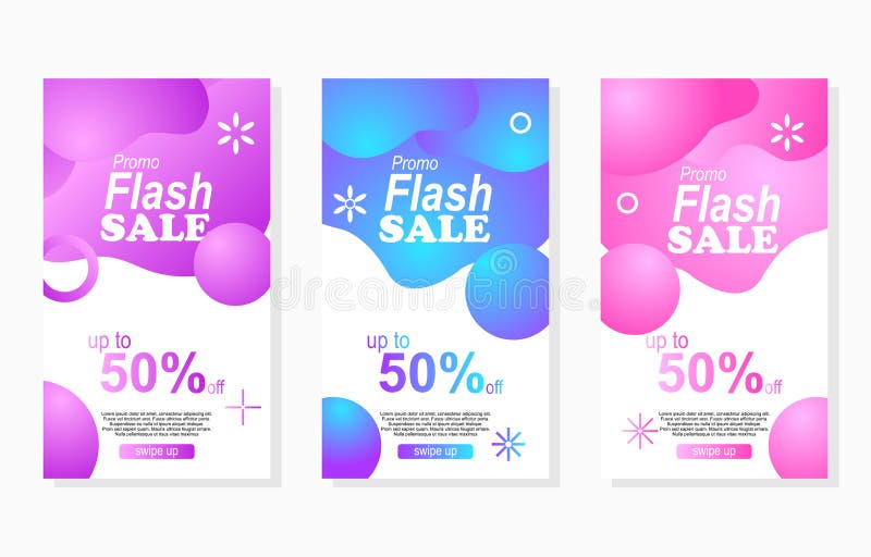 Set of Colorful Sale Tags with Abstract Liquid Color for Social Media ...