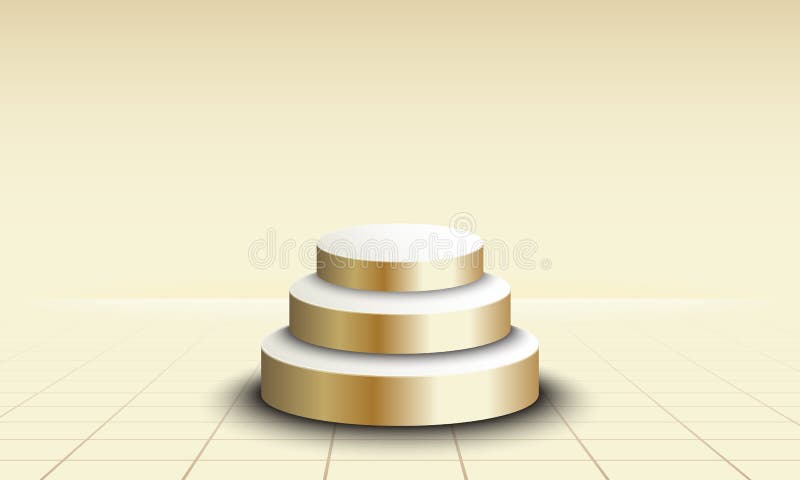 3d Gold Stage for the First Winner Stock Vector - Illustration of ...