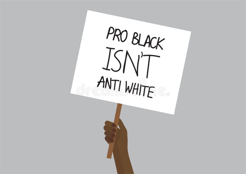 Black Hand Holding a Protest Placard Stock Illustration - Illustration ...