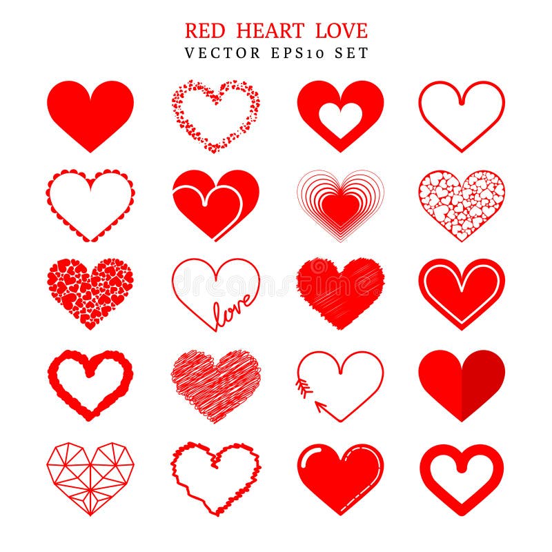 Various heart shapes stock vector. Illustration of design - 188318826