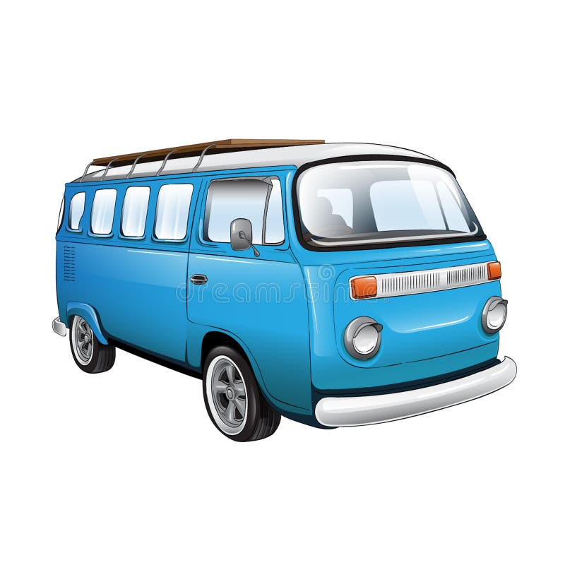 Combi Classic Car on Vector Illustration Stock Vector - Illustration of ...