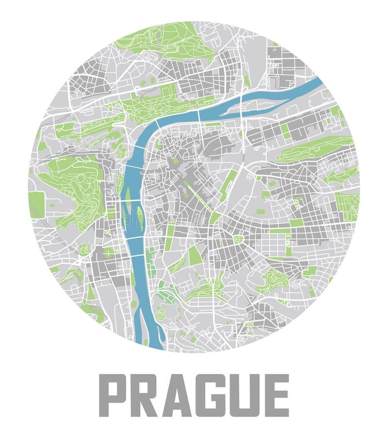 Minimalistic Prague City Map Icon. Stock Vector - Illustration of ...