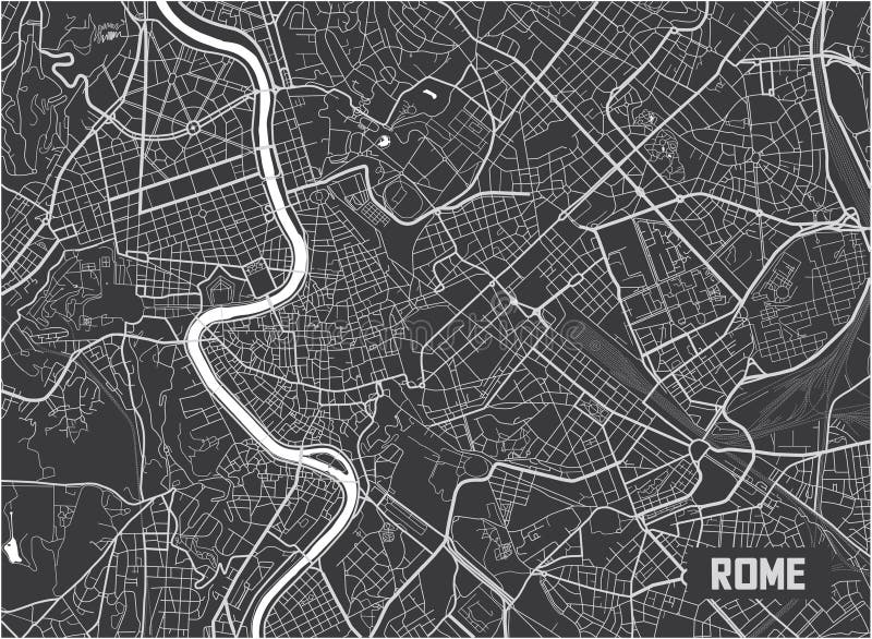 Minimalistic Rome City Map Poster Design. Stock Vector - Illustration ...