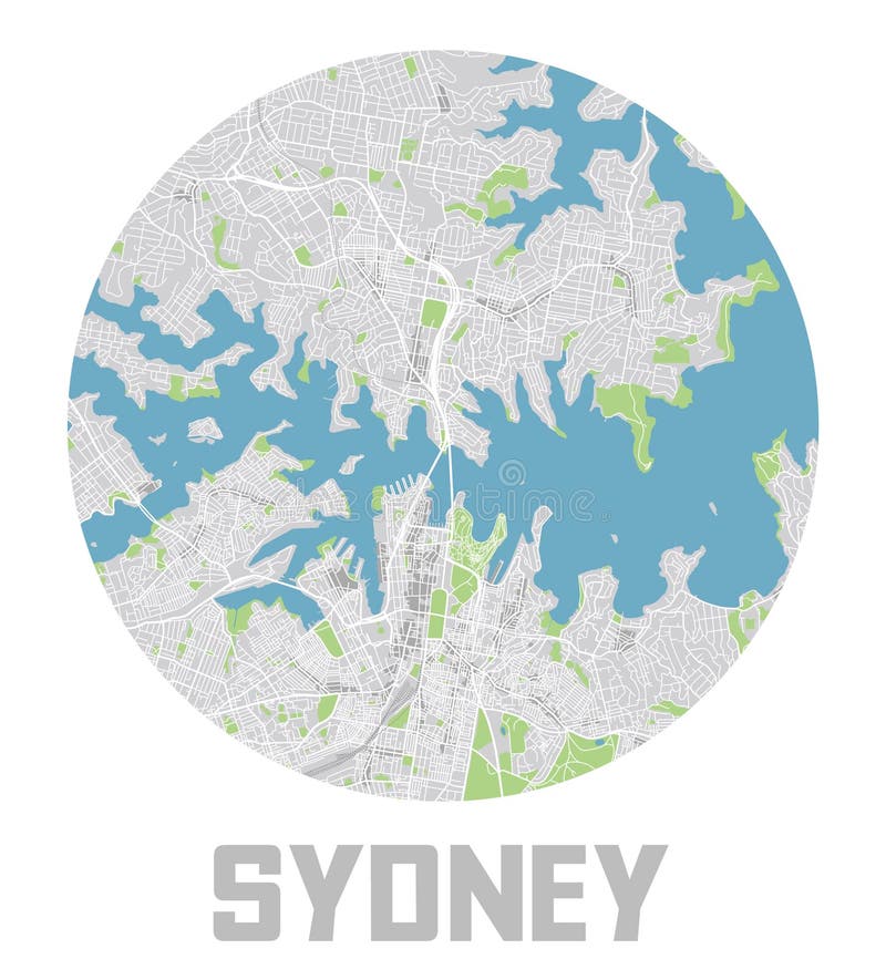 Minimalistic Sydney City Map Icon. Stock Vector - Illustration of ...
