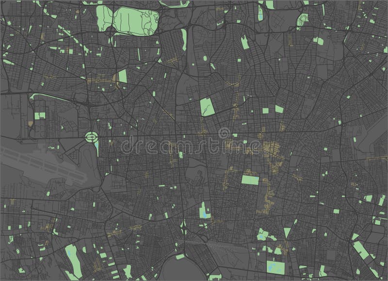 Tehran Vector Map with Dark Colors. Stock Vector - Illustration of ...