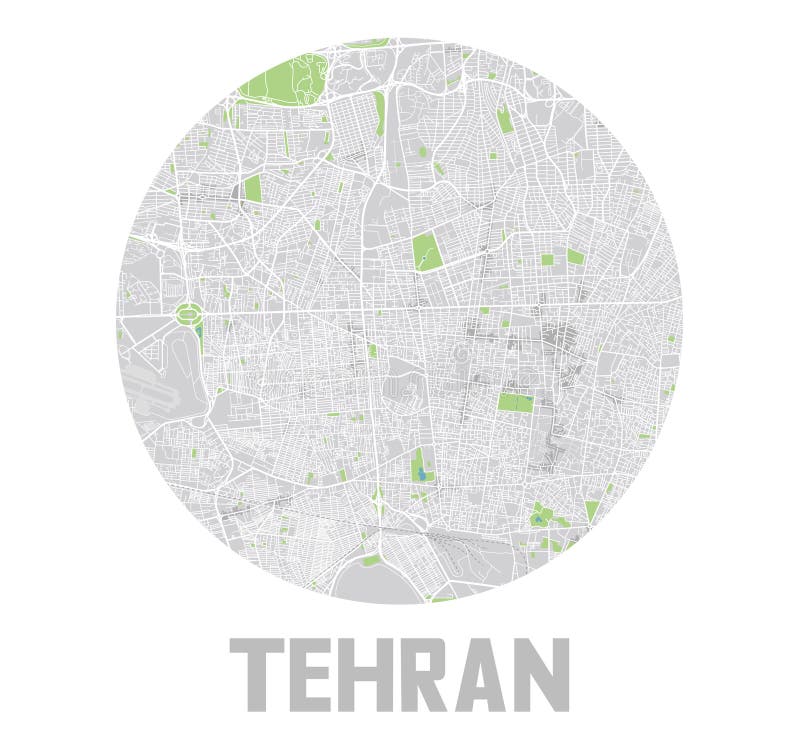 Minimalistic Tehran City Map Icon. Stock Vector - Illustration of ...