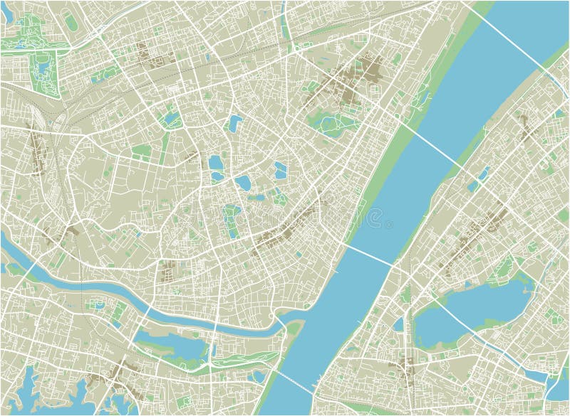 Vector city map of Wuhan. stock vector. Illustration of church - 188382865