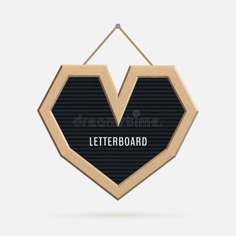 Heart-shaped letter board stock vector. Illustration of graphic - 188429492