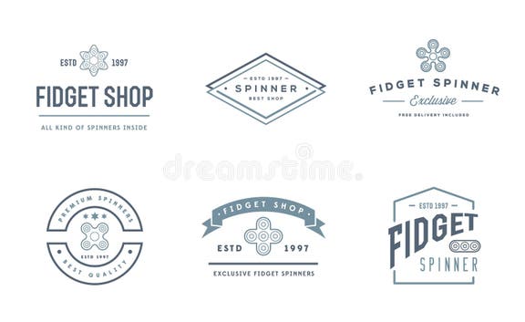 Fidget Spinner Signs and Elements Set Stock Vector - Illustration of ...