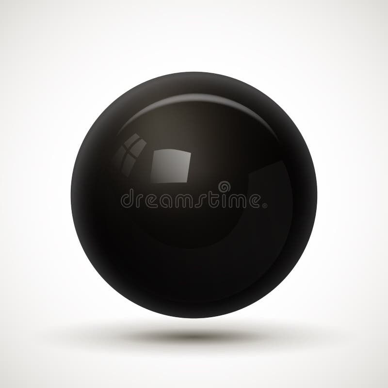 Glossy black sphere stock vector. Illustration of ball - 188632101