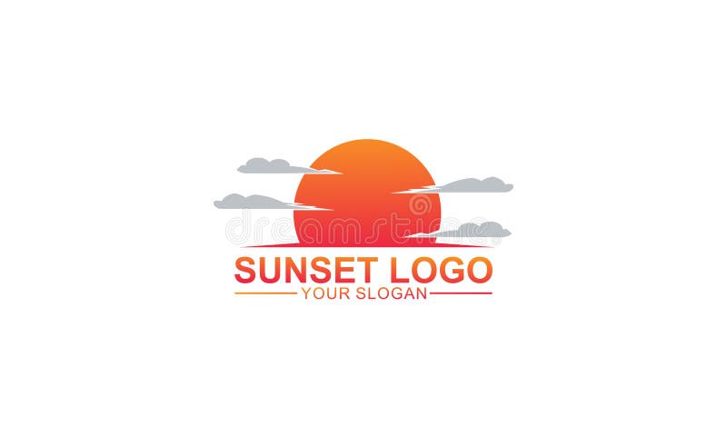 Simple Creative Sunset Travel Logo Design Template Icon Stock Vector ...