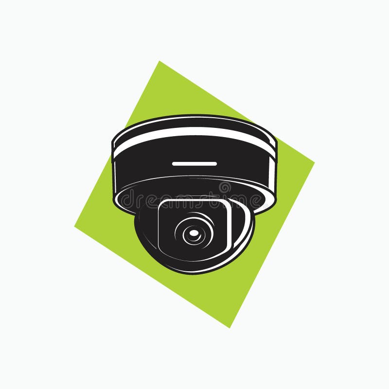 Indoor CCTV Icon Round Shaped - Silhouette Icon, Symbol, Cartoon Logo ...