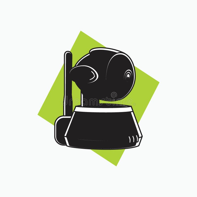 Wireless Indoor CCTV with Antenna Icon - Silhouette Icon, Symbol ...