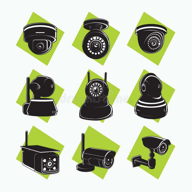 Wireless Indoor CCTV with Antenna Icon - Silhouette Icon, Symbol ...