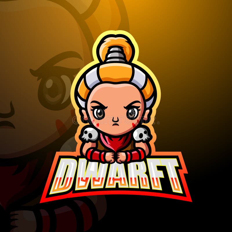 Dwarf Esport Logo Mascot Design Stock Vector - Illustration of armed ...