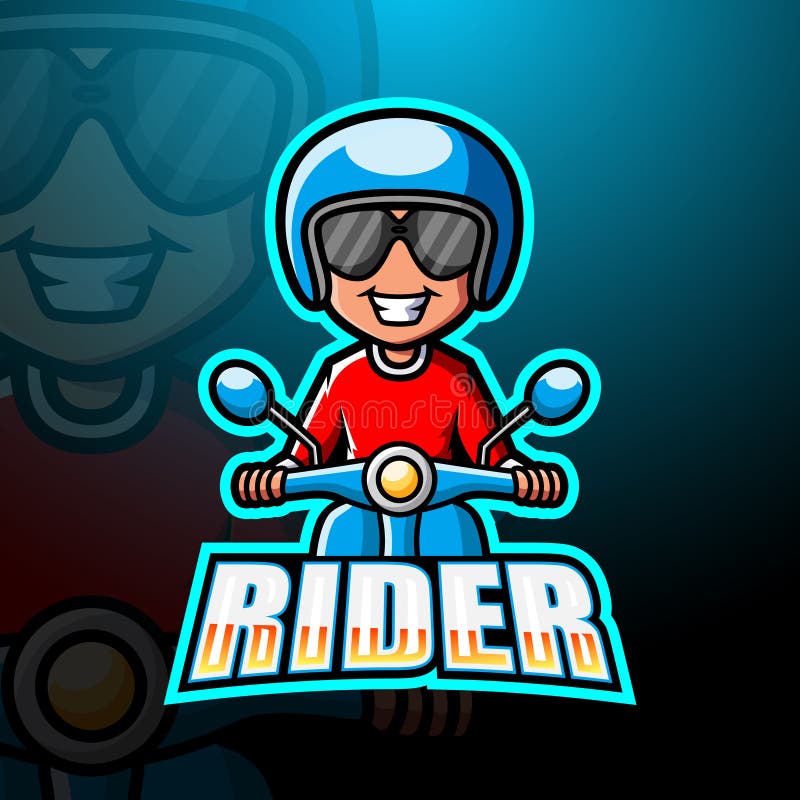 Rider Mascot Esport Logo Design Stock Vector - Illustration of esport ...