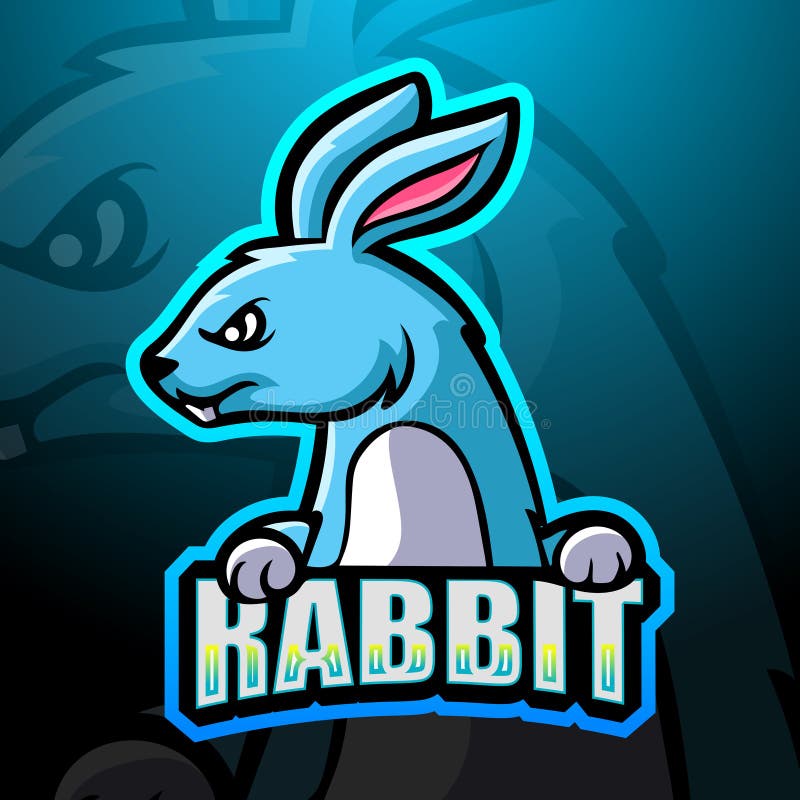 Rabbit Esport Gaming Mascot Logo Template Vector. Modern Head Rabbit ...
