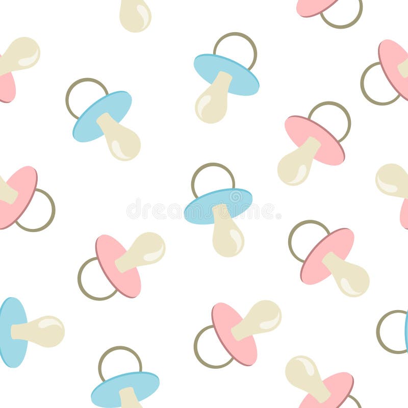 Seamless Background with Pink and Blue Pacifiers. Stock Vector ...