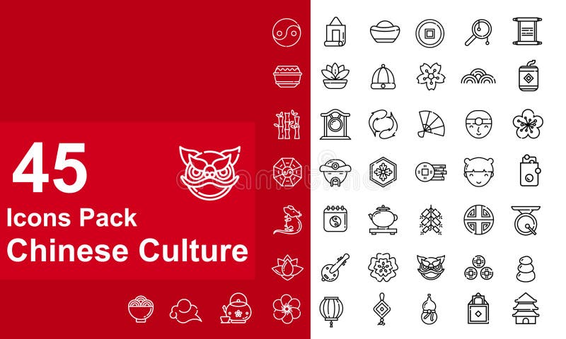 Icons Pack Chinese Culture and Modern Festivals Celebrate the New Year ...
